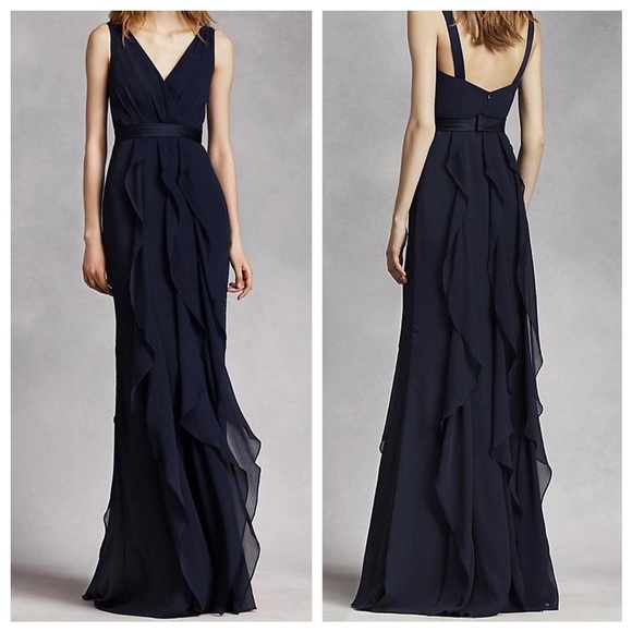 vera wang bridal | Dresses | Vera Wang Wrap Gown Wcascading Ruffled ...